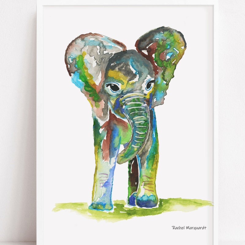 Baby Elephant Print - Etsy