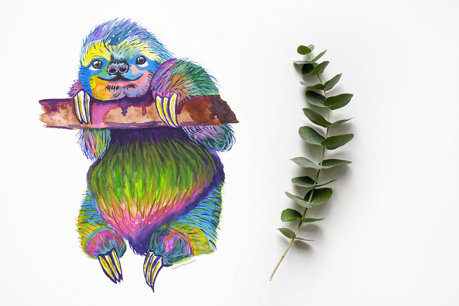 Sloth Print Sloth Painting Sloth Wall Art Sloth Nursery | Etsy