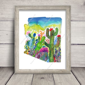 Arizona Print | Arizona State Art | Arizona Gift Idea | Arizona Wall ...
