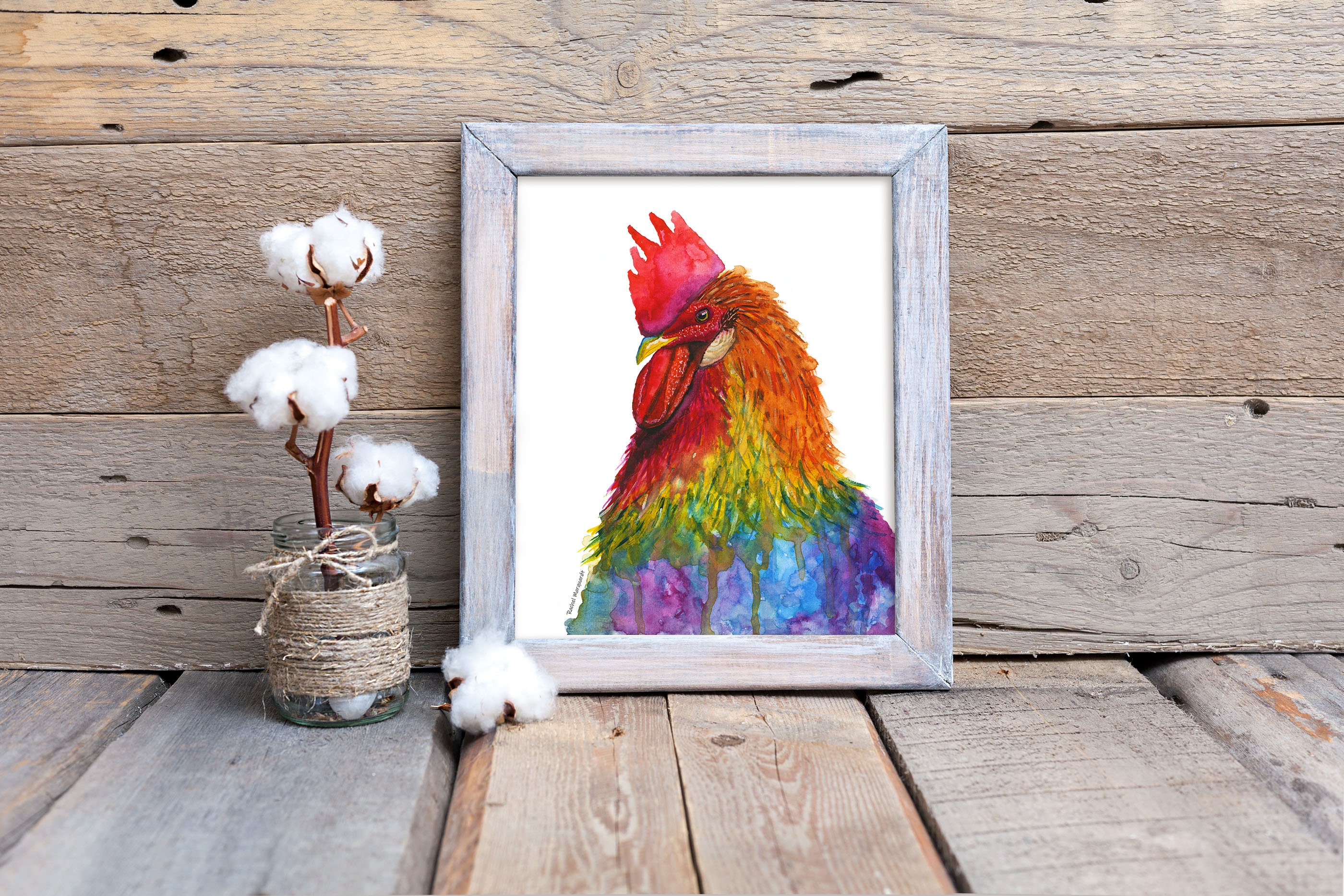 Rooster Print Rooster Wall Art Rooster Painting Rooster | Etsy