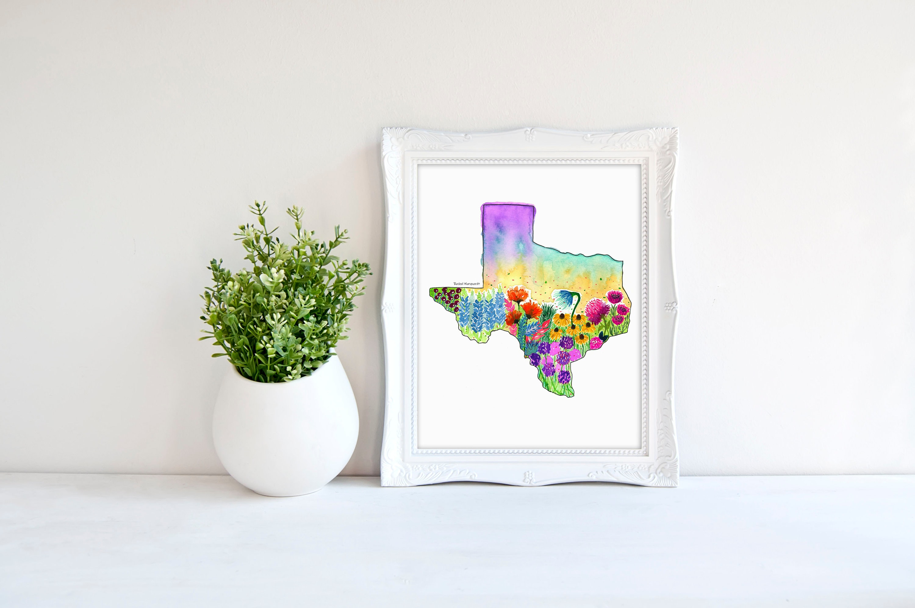Texas Painting Texas Gift Idea Texas Map Art Texas | Etsy