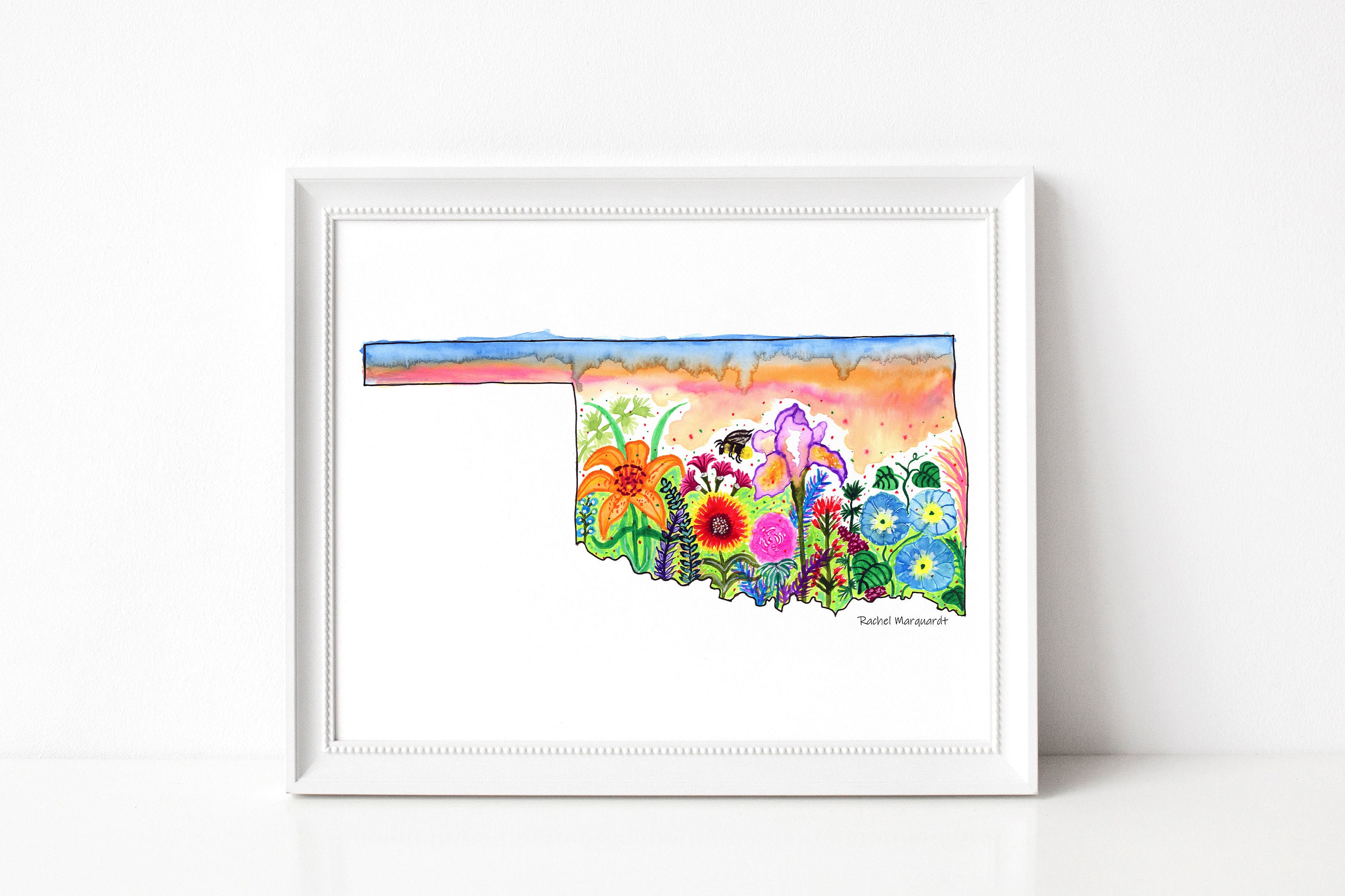 Oklahoma Print Oklahoma Wall Art Oklahoma Map Print | Etsy