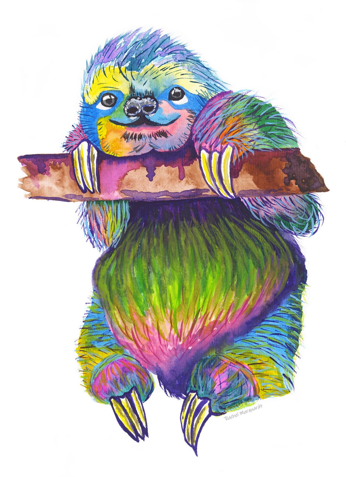 Sloth Print Sloth Painting Sloth Wall Art Sloth Nursery | Etsy