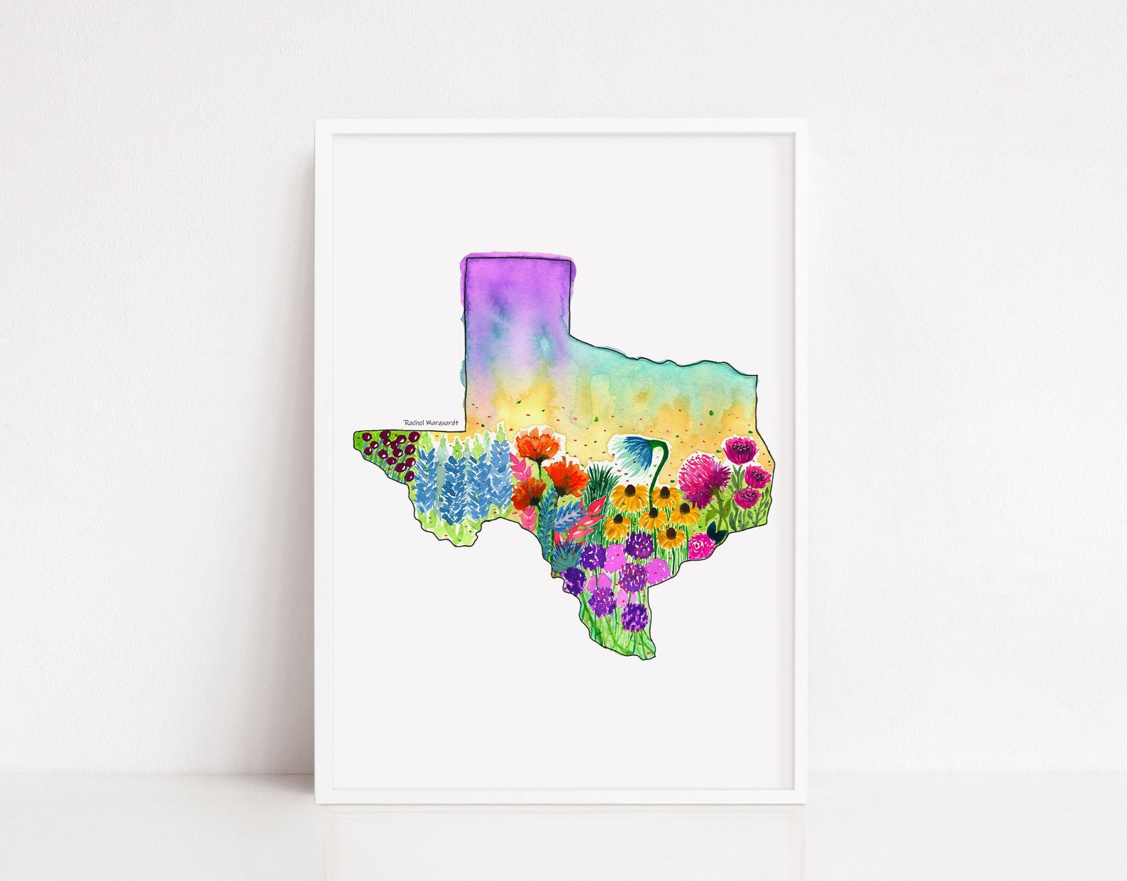 Texas Painting Texas Gift Idea Texas Map Art Texas | Etsy