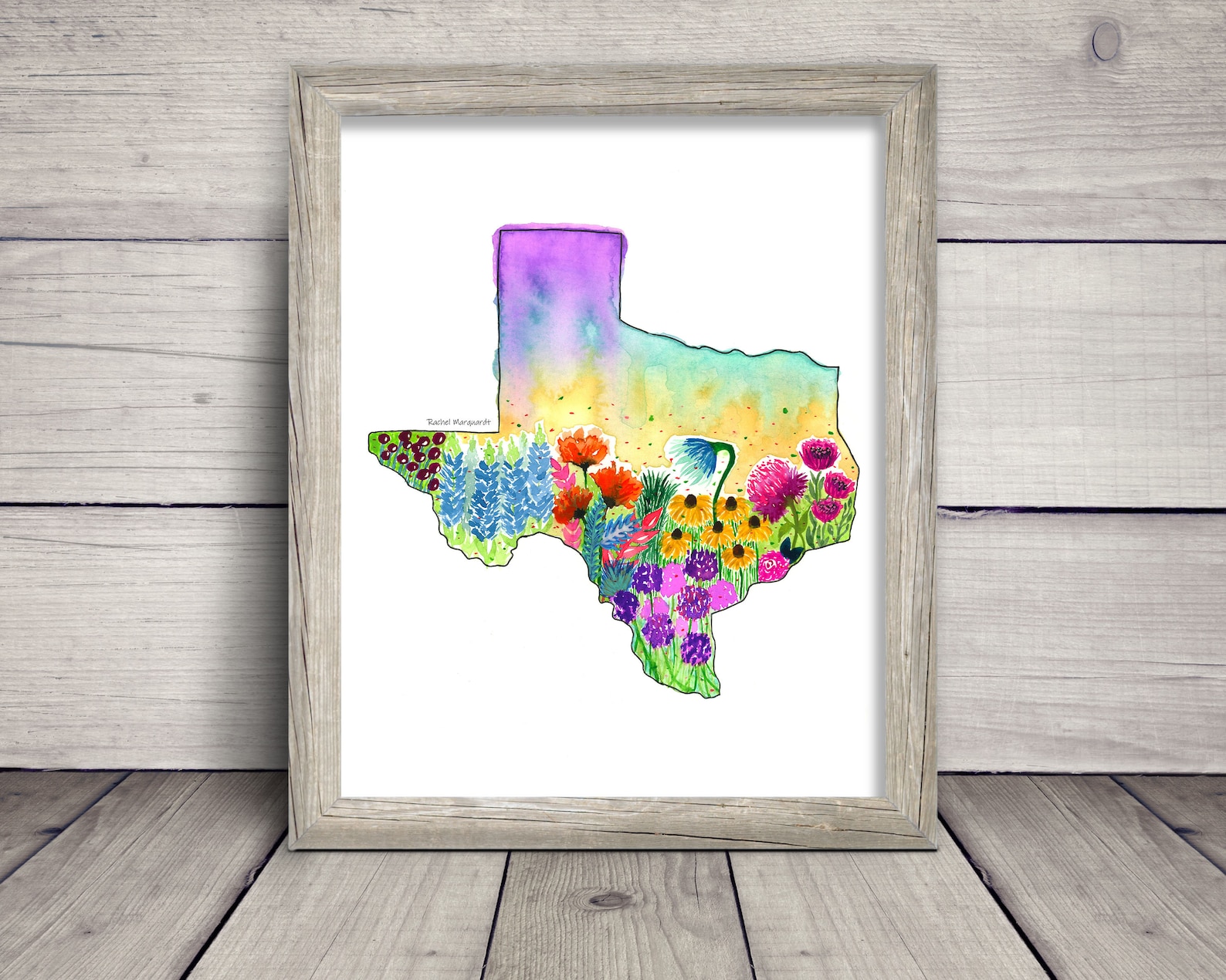 Texas Painting Texas Gift Idea Texas Map Art Texas | Etsy
