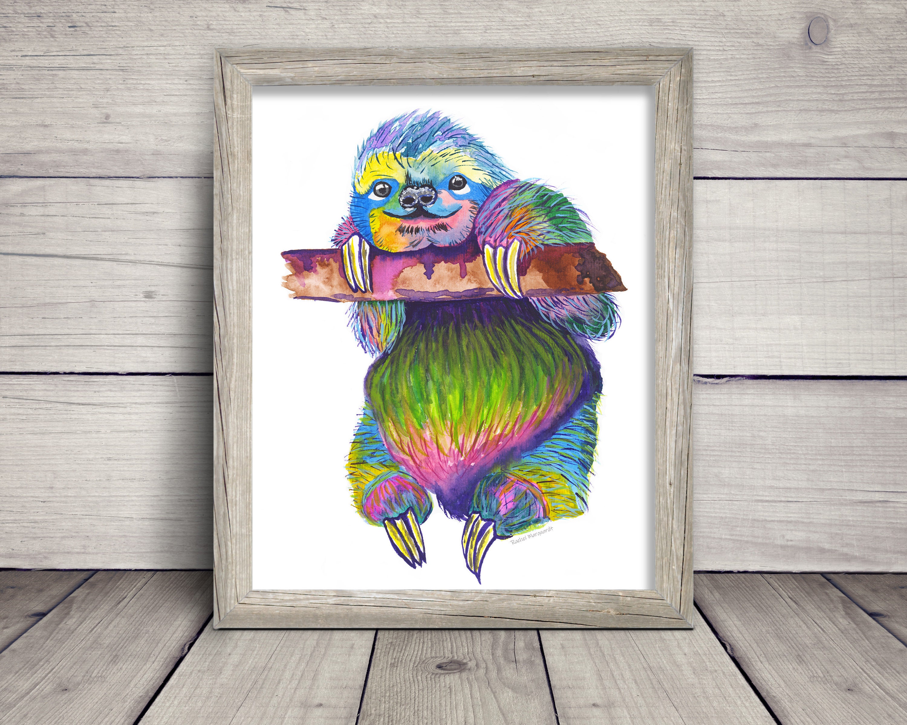 Sloth Print Sloth Painting Sloth Wall Art Sloth Nursery | Etsy