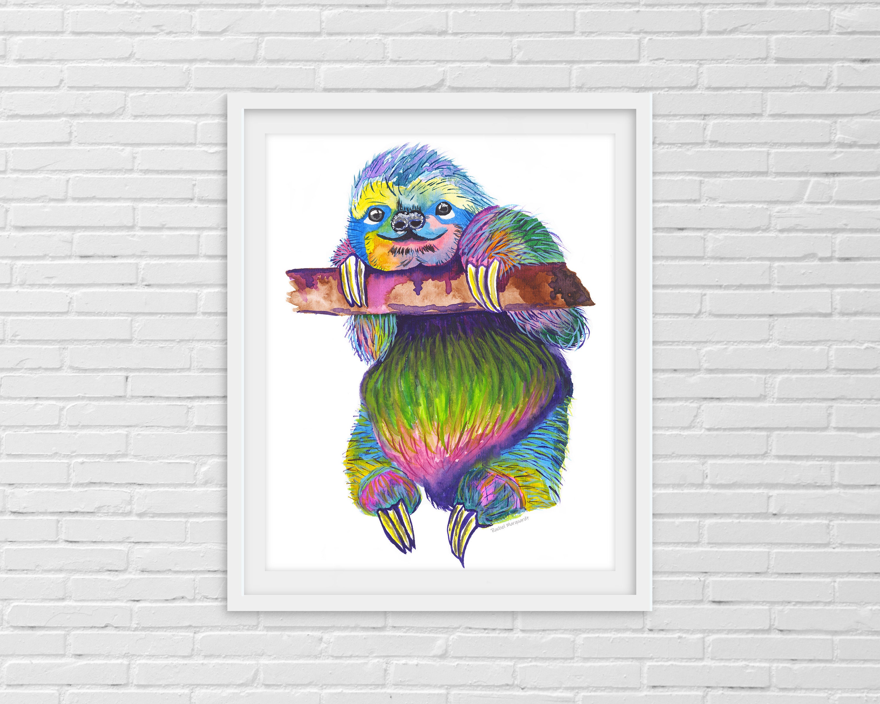 Sloth Print Sloth Painting Sloth Wall Art Sloth Nursery | Etsy