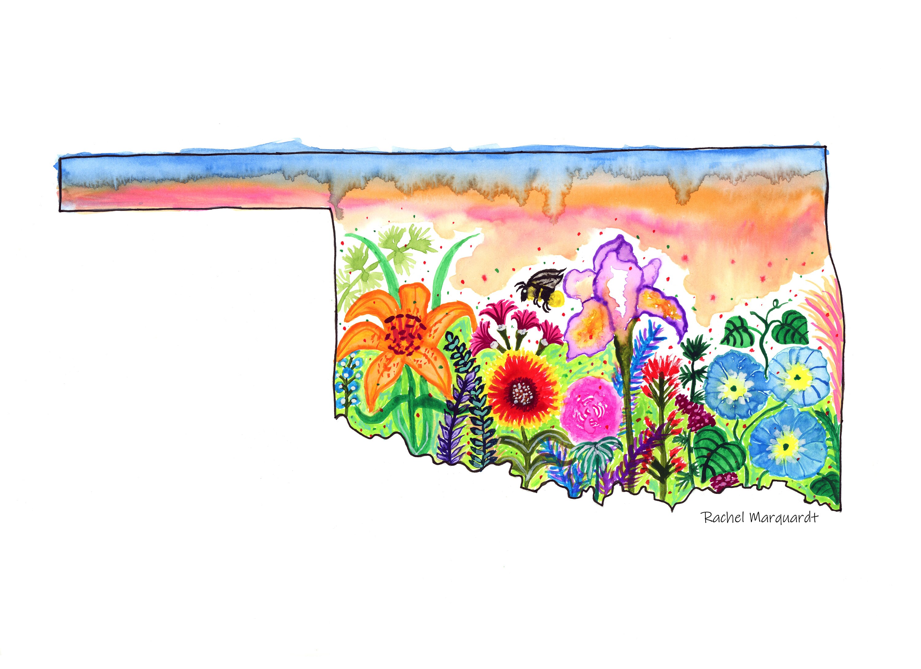 Oklahoma Print Oklahoma Wall Art Oklahoma Map Print | Etsy