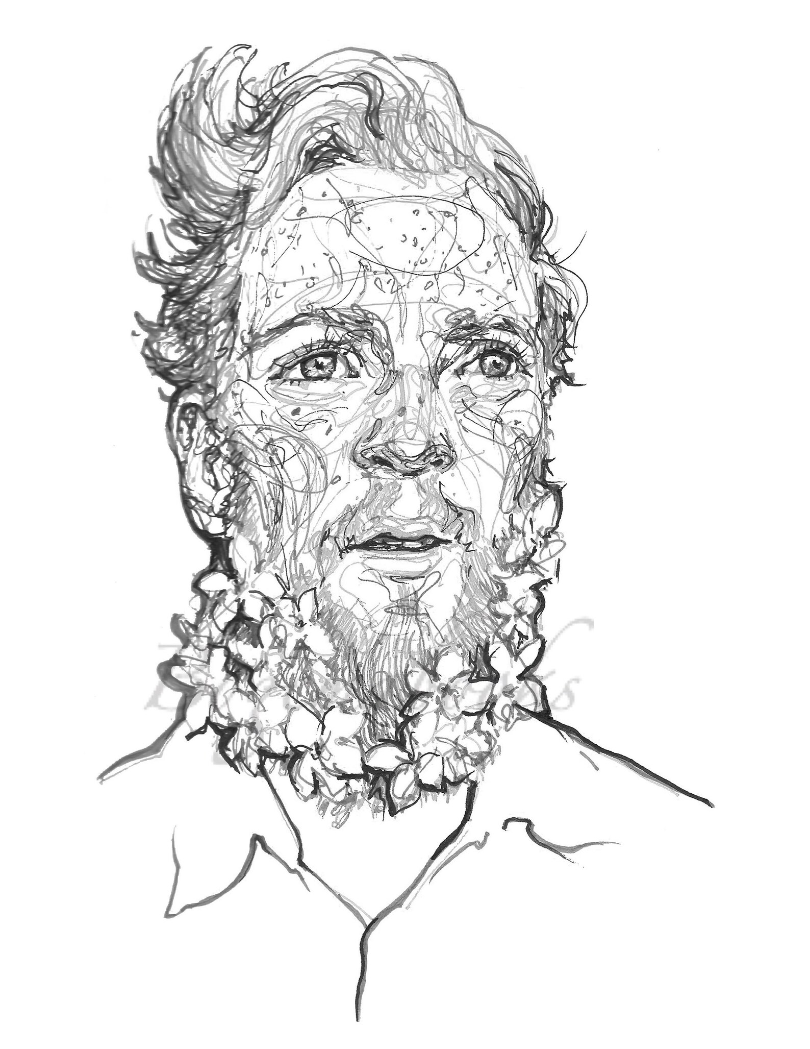 Grayscale for Coloring. Men Portraits. Artist Nataliia Shyshova. (adult ...