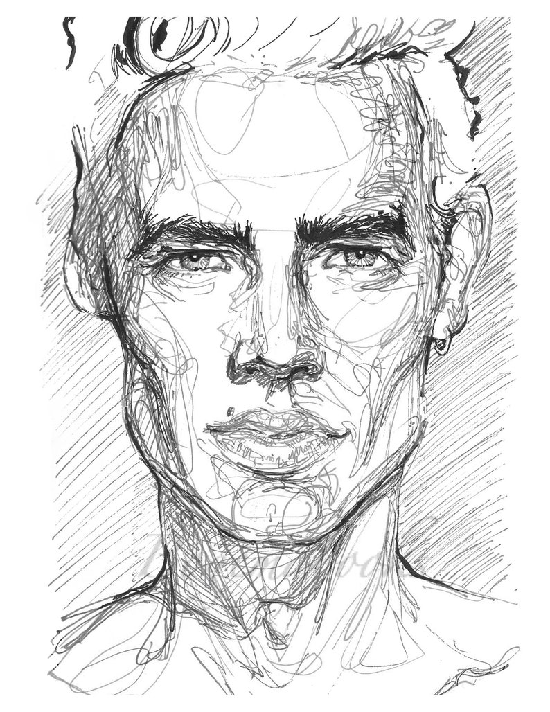 Grayscale for Coloring. Men Portraits. Artist Nataliia Shyshova. (adult ...