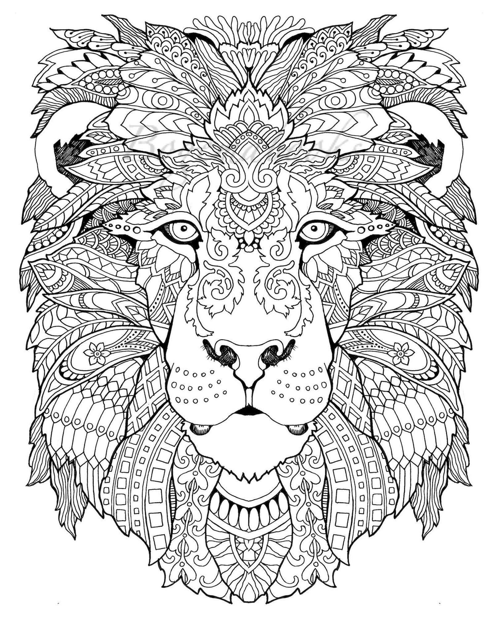 Awesome Animals (adult Coloring Pages, Coloring Pages Printable ...