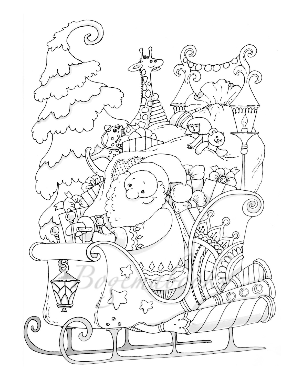 Christmas adult Coloring Book Printable Coloring Pages - Etsy