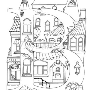Nice Little Town: ABC (adult Coloring Book, Coloring Pages PDF ...