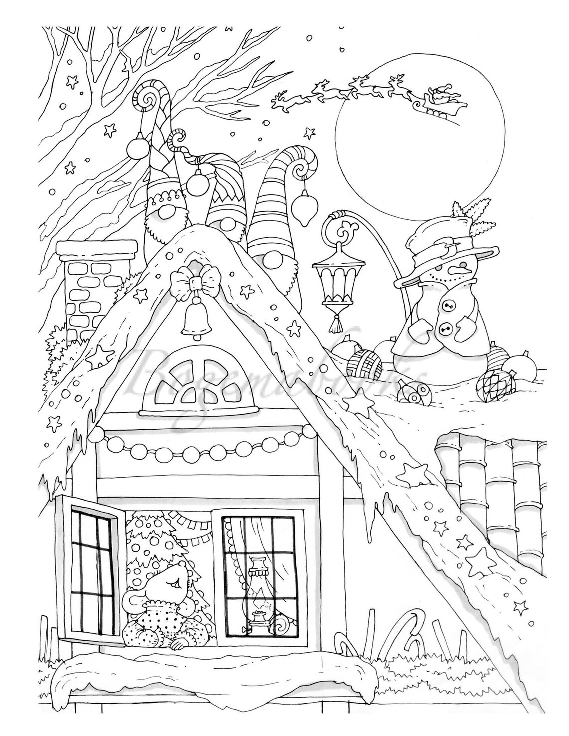 Christmas adult Coloring Book Printable Coloring Pages - Etsy