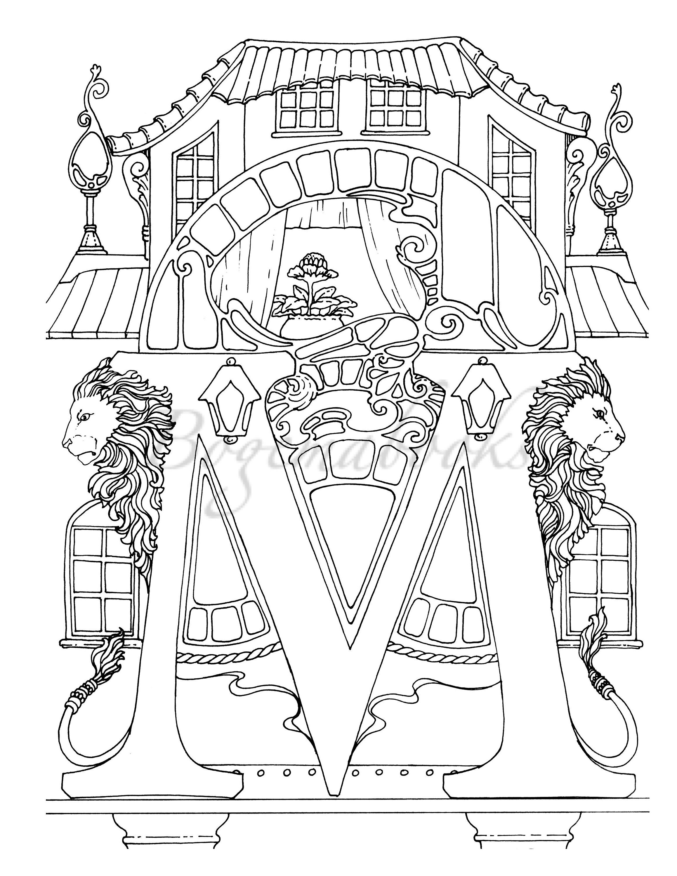 Nice Little Town: ABC (adult Coloring Book, Coloring Pages PDF ...