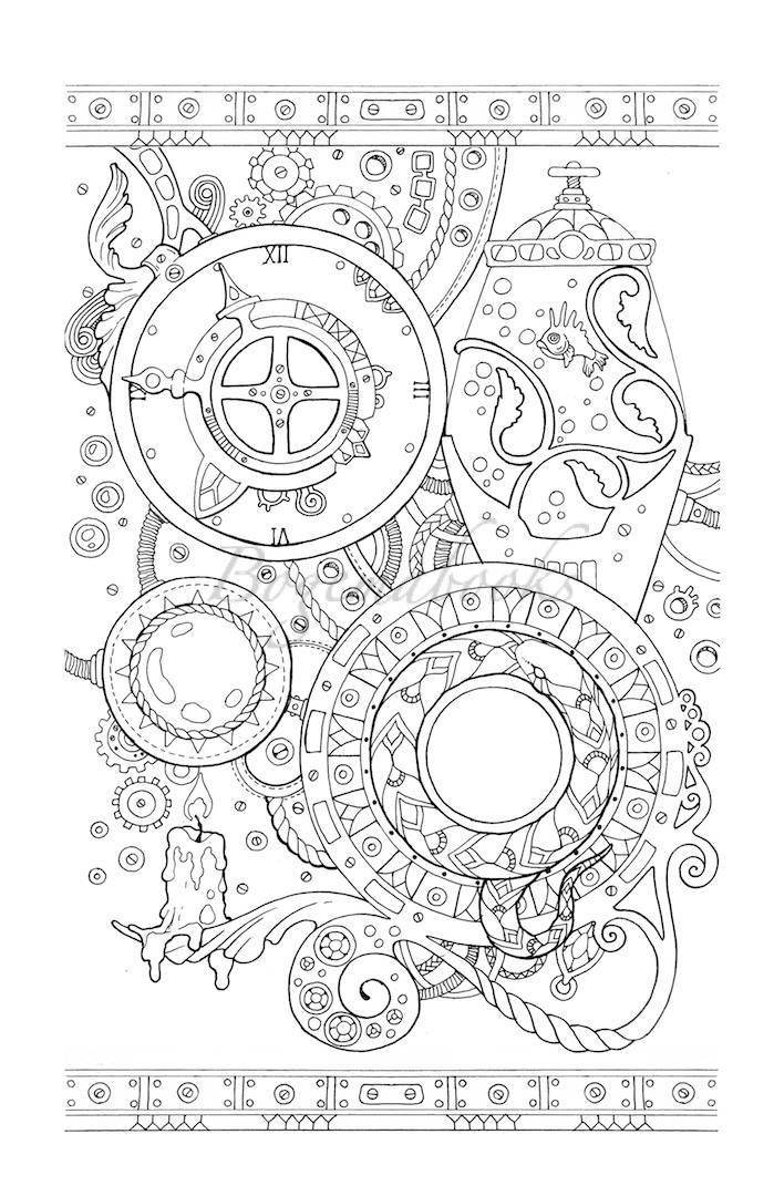 Steampunk Adult Coloring Book Coloring Pages Coloring Book | Etsy