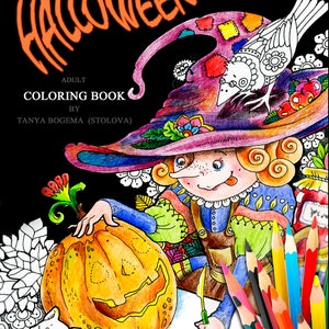 Halloween!: Adult Coloring Book (PDF Coloring Pages, Digital Coloring ...