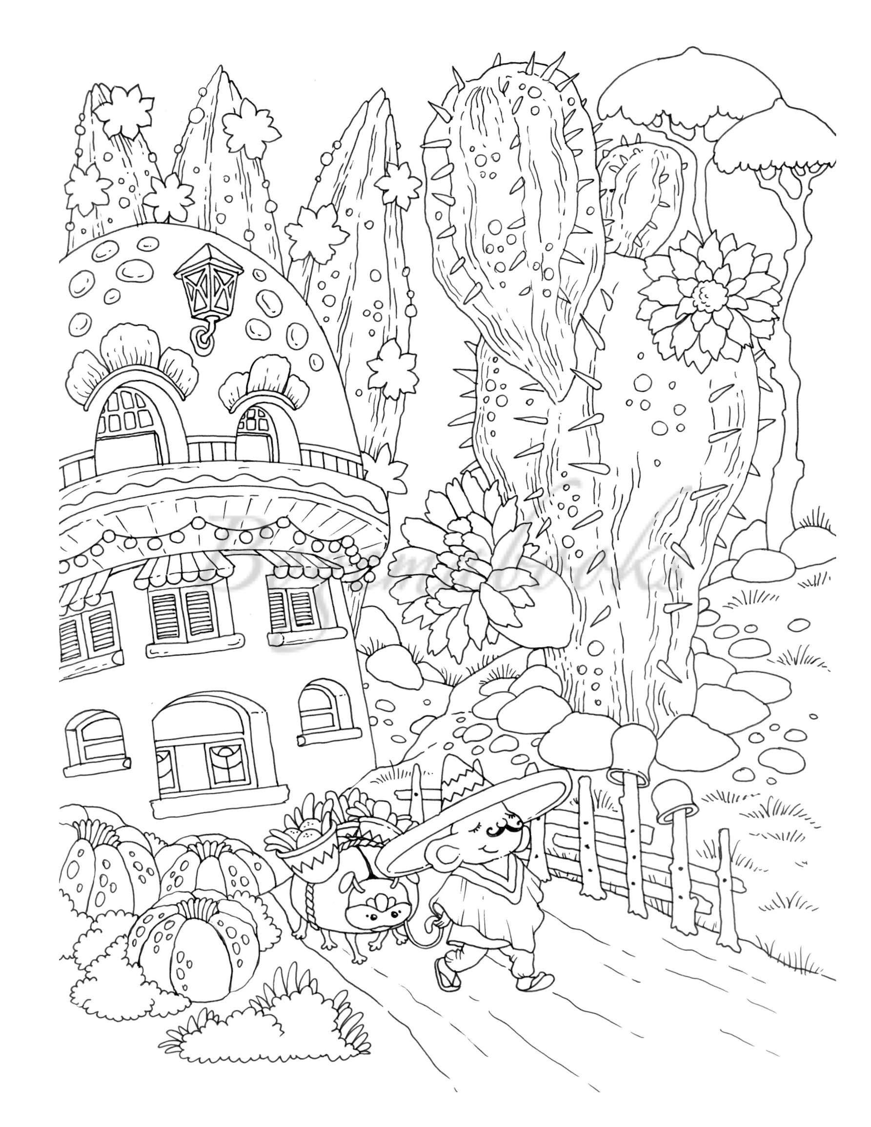 Nice Little Town Coloring Coloring Pages