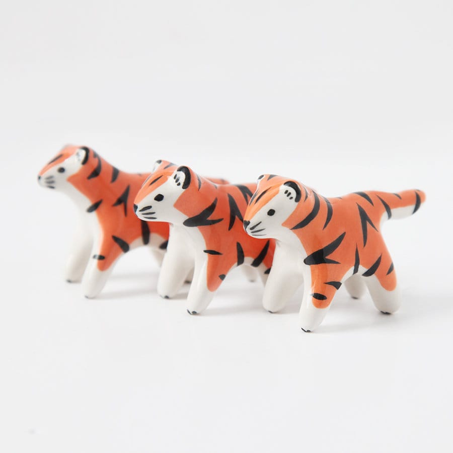 Mini Orange Tiger / Ceramic Sculpture - Etsy