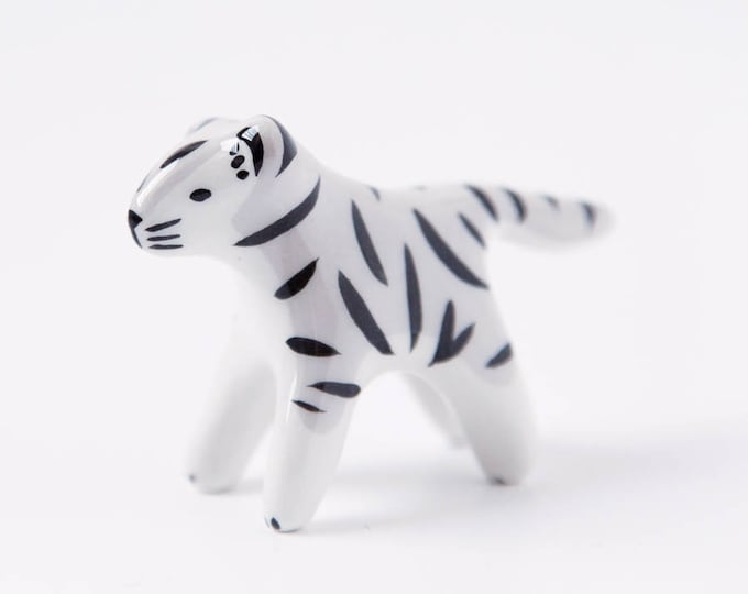 Mini White Tiger / Ceramic Sculpture - Etsy