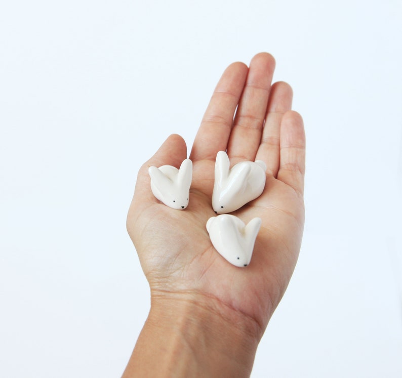 Mini Rabbit / White / Ceramic Sculpture - Etsy