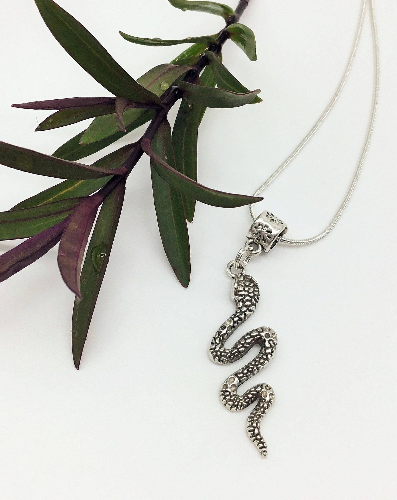 Snake Necklace With Snake Charms,reptile Necklace,serpent Jewelry - Etsy UK