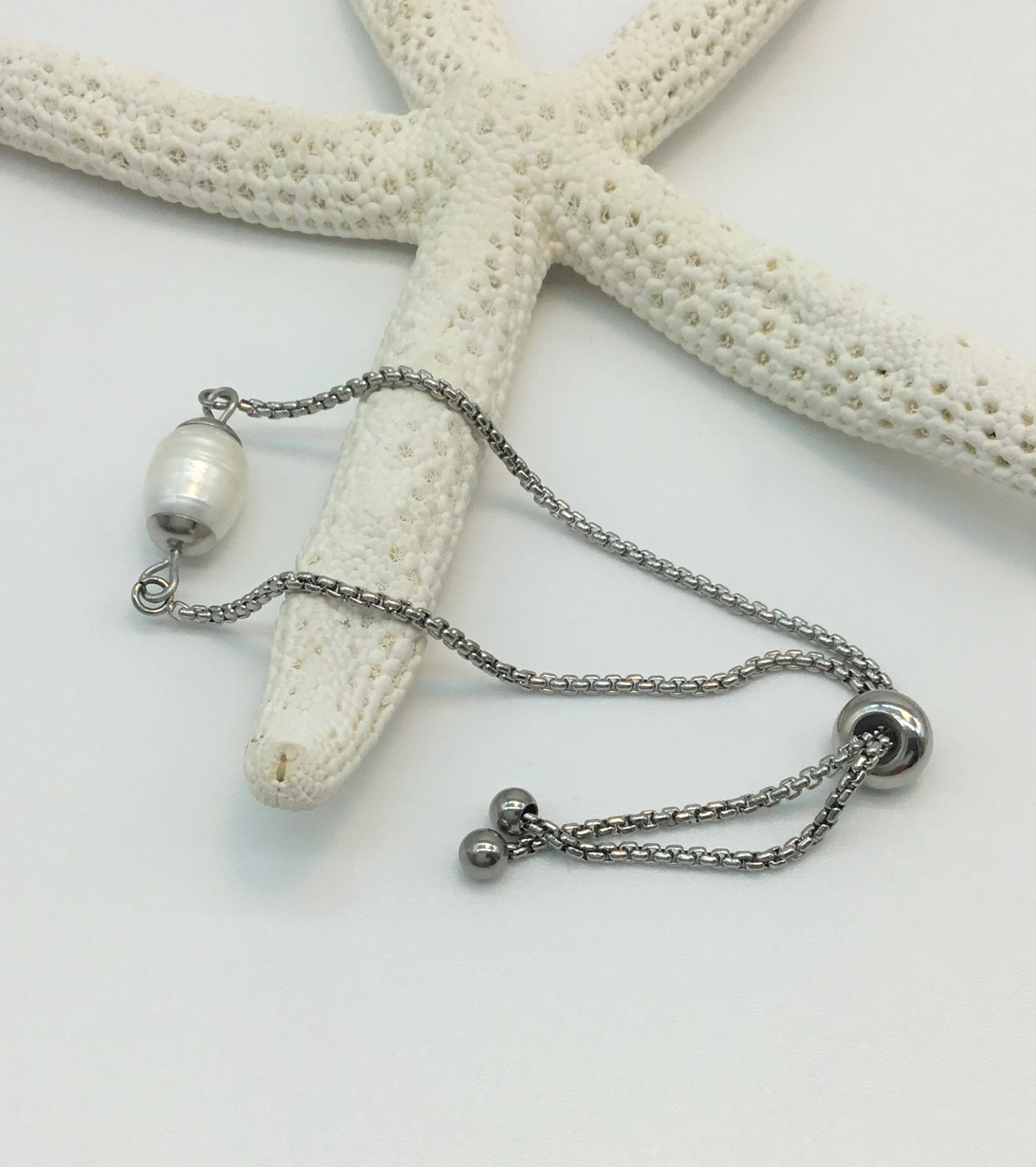 Quirky Bracelet With a Large Baroque Pearl,bolo Bracelet,real Pearl ...