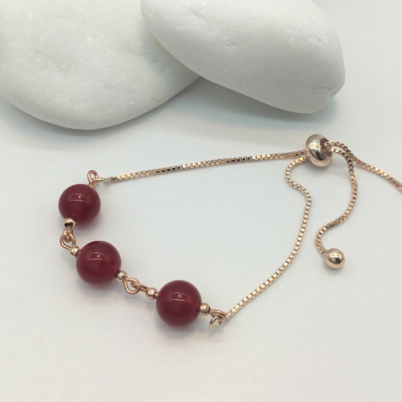 Dark Red Bracelet - Etsy