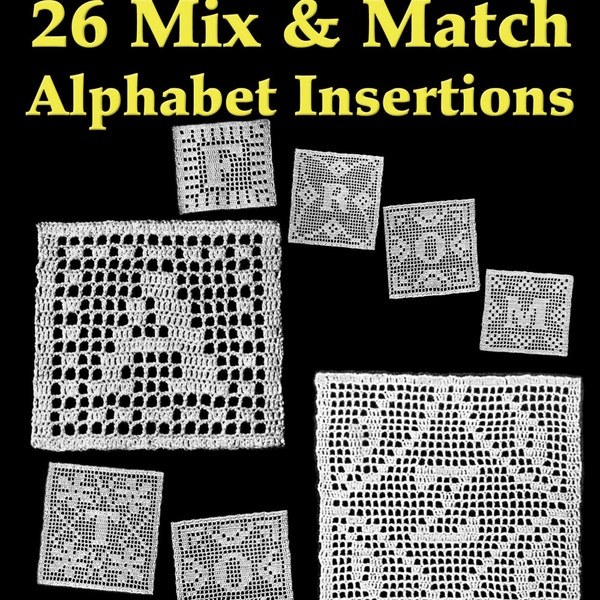 Filet Crochet Alphabet Patterns - Etsy