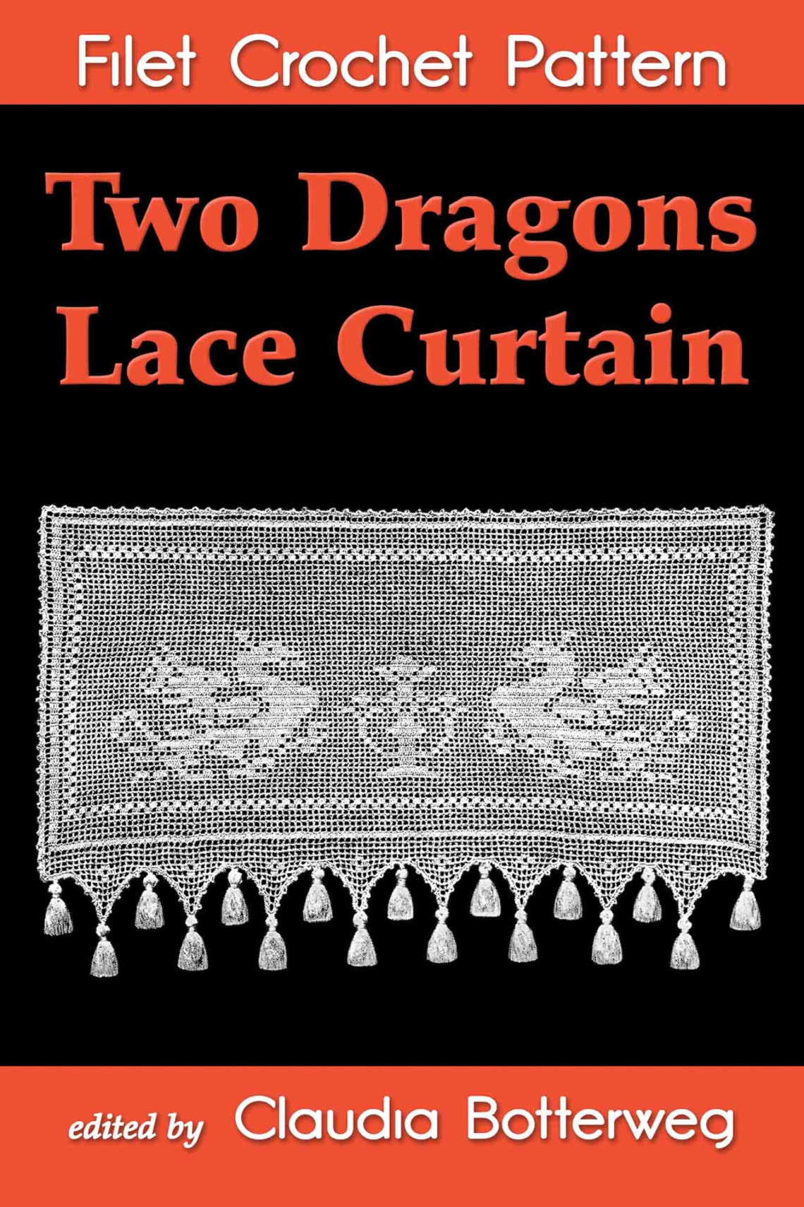 Two Dragons Lace Curtain Filet Crochet Pattern - Etsy