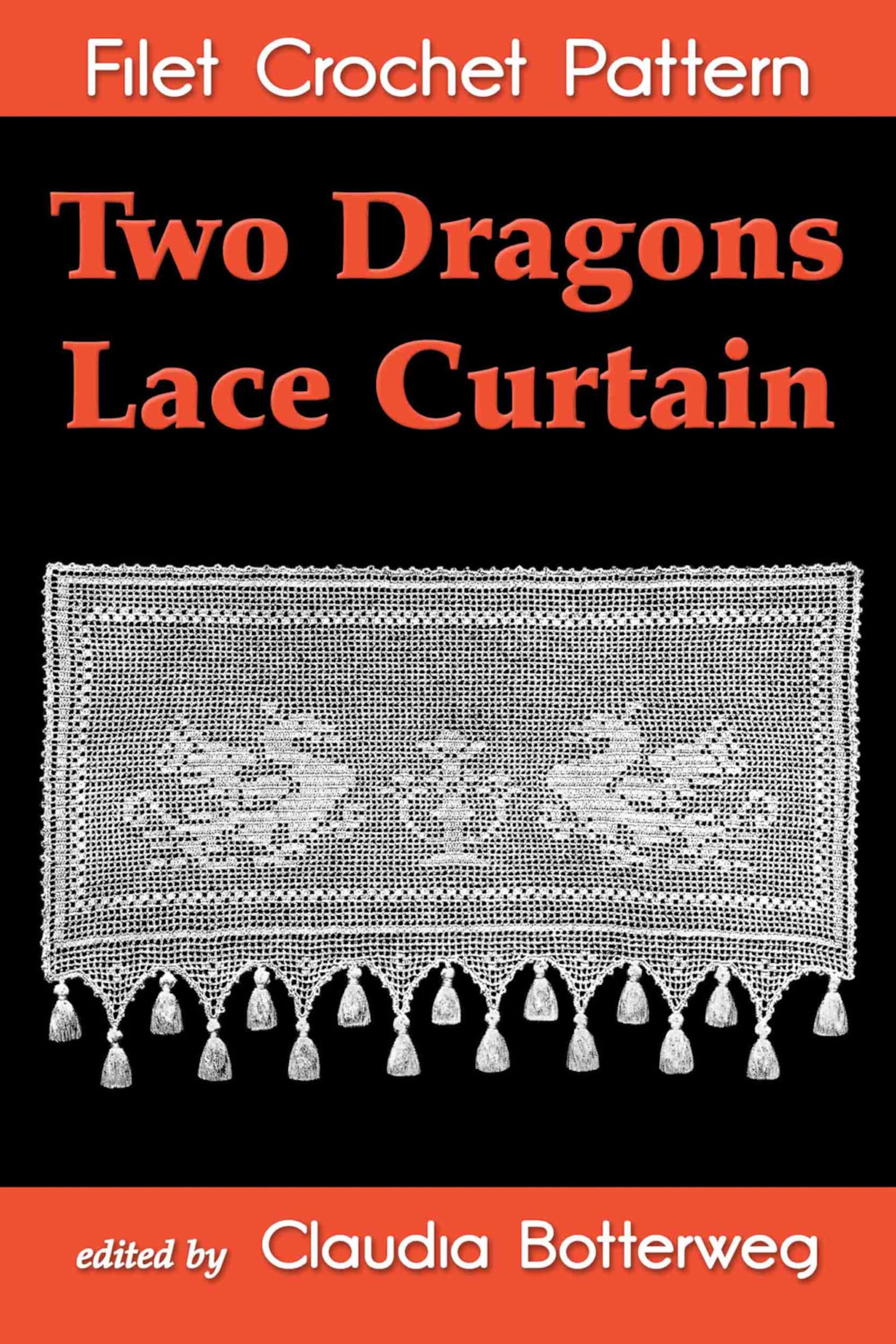 Two Dragons Lace Curtain Filet Crochet Pattern - Etsy