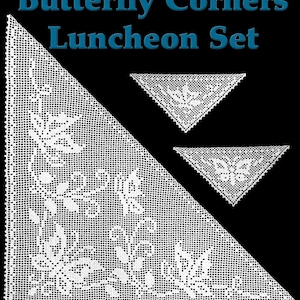 Butterfly Edging & Insertion Filet Crochet Pattern - Etsy
