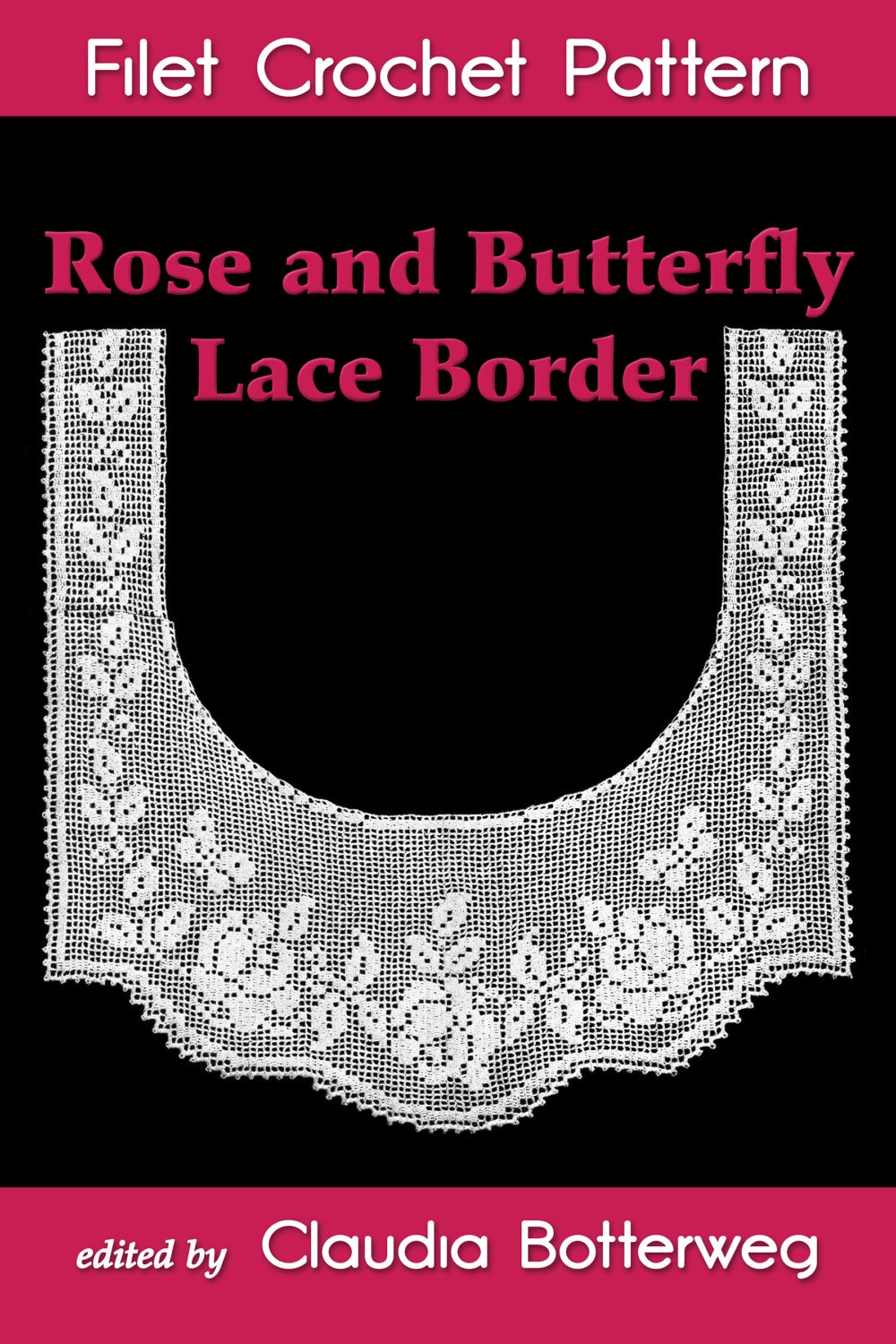 Rose and Butterfly Lace Border Filet Crochet Pattern - Etsy