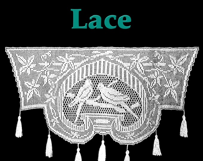 Vintage Hand Crochet Lace Cloth ~ Birds and Blossom - Etsy