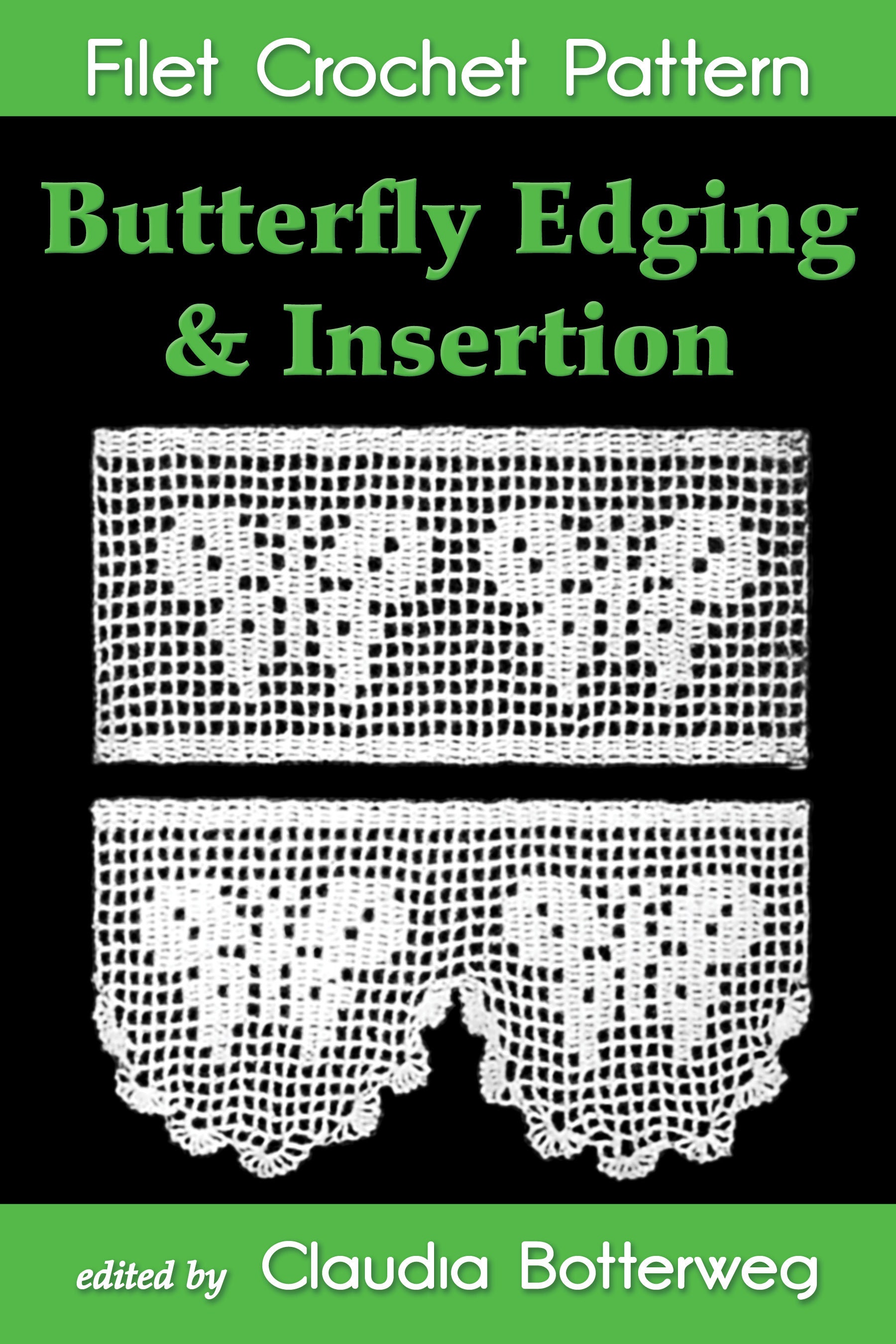 Butterfly Edging & Insertion Filet Crochet Pattern - Etsy