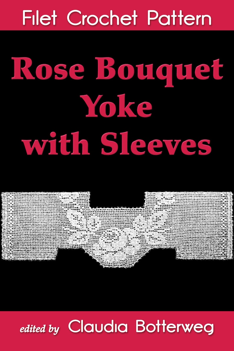 Rose Bouquet Yoke With Sleeves Filet Crochet Pattern - Etsy