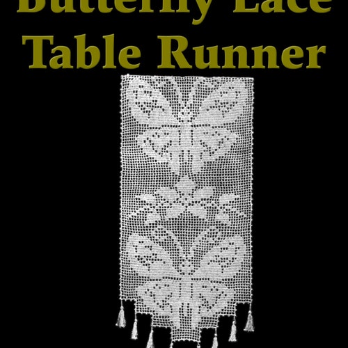 Butterfly Lace Table Runner Filet Crochet Pattern - Etsy