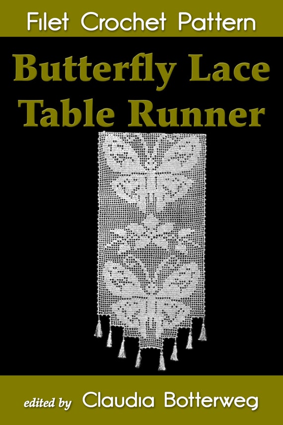 Butterfly Lace Table Runner Filet Crochet Pattern - Etsy
