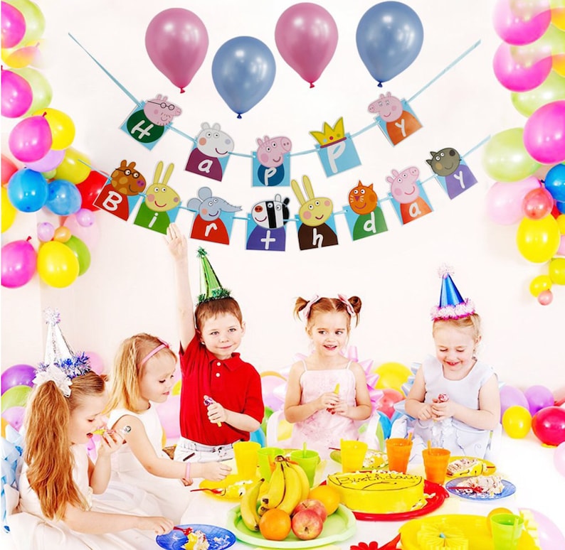 3 Meter Peppa Pig Happy Birthday Banner Bunting Party - Etsy UK