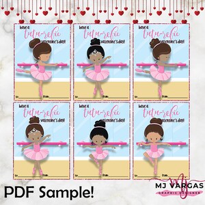Ballerina Valentines Day Cards Printable Ballet Valentines Cards ...