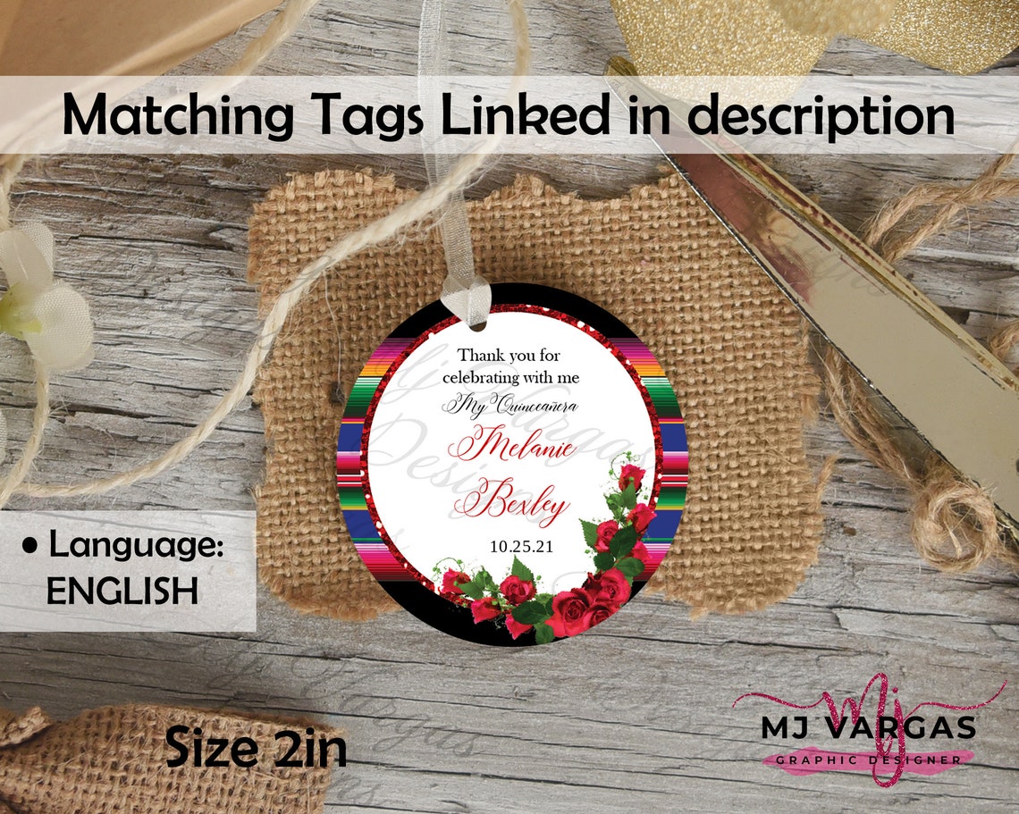 Red Mexican Theme Birthday Water Bottle Lable 10x2in Water - Etsy