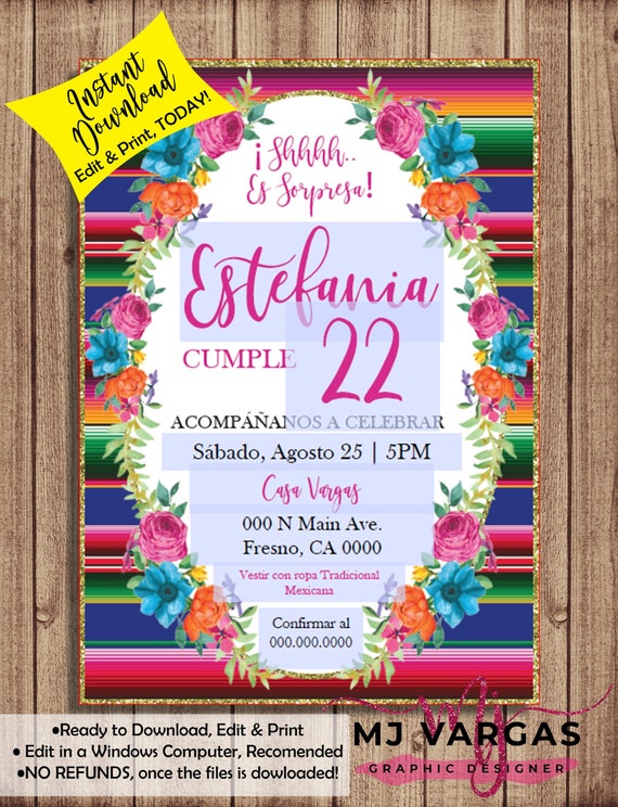 Invitaciones De Aniversario En Espanol