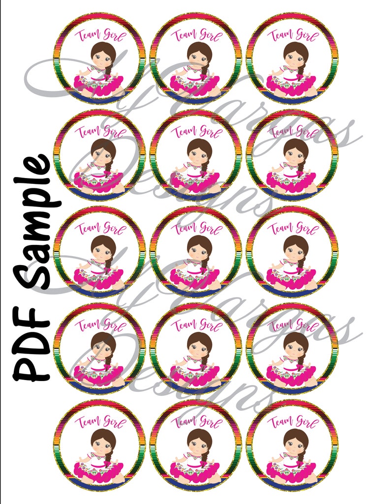 Team Girl Cupcake Topper 2in | Team Señorita Printable Cupcake Mexican ...