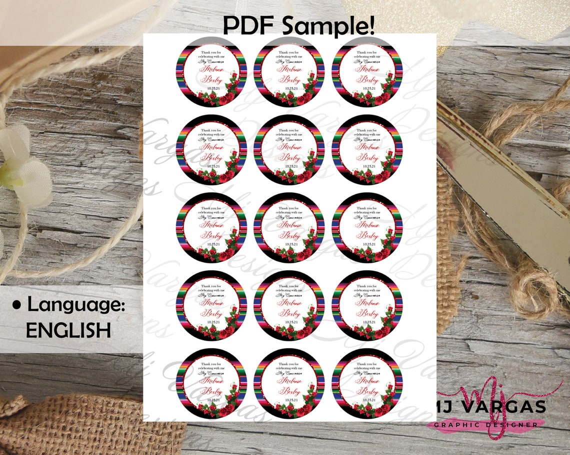 Mexican Fiesta Theme Favor Tag Printable Fully Editable | Etsy