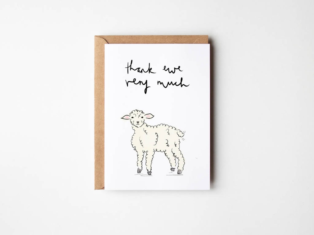 Thank Ewe Very Much Thank You Card Free Handwritten Message - Etsy