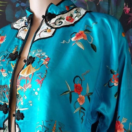 Vintage Chinese Silk With Embroidery Jacket - Etsy