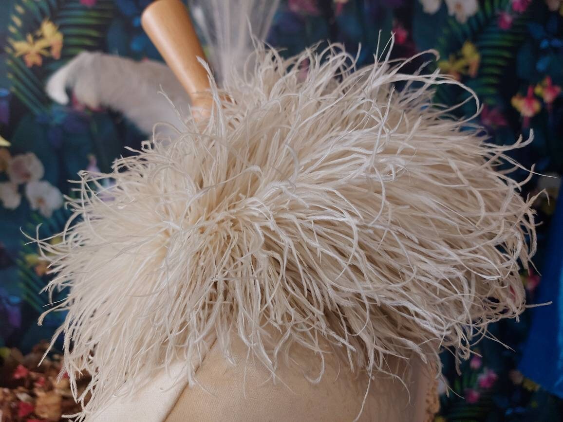 Antique Ostrich Feather Boa 1900s Edwardian Cream Ostrich - Etsy
