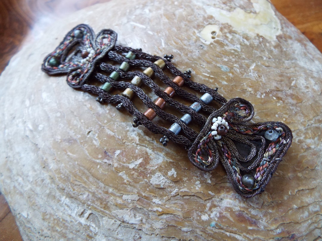 Vintage Metallic Applique~1920s Woven Metallic Thread and Beaded ...