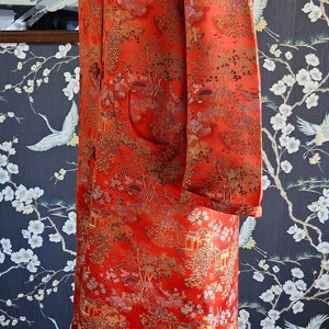 Vintage Chinese Silk Brocade Robe-1940s to 1950s Peony Brocade Robe ...