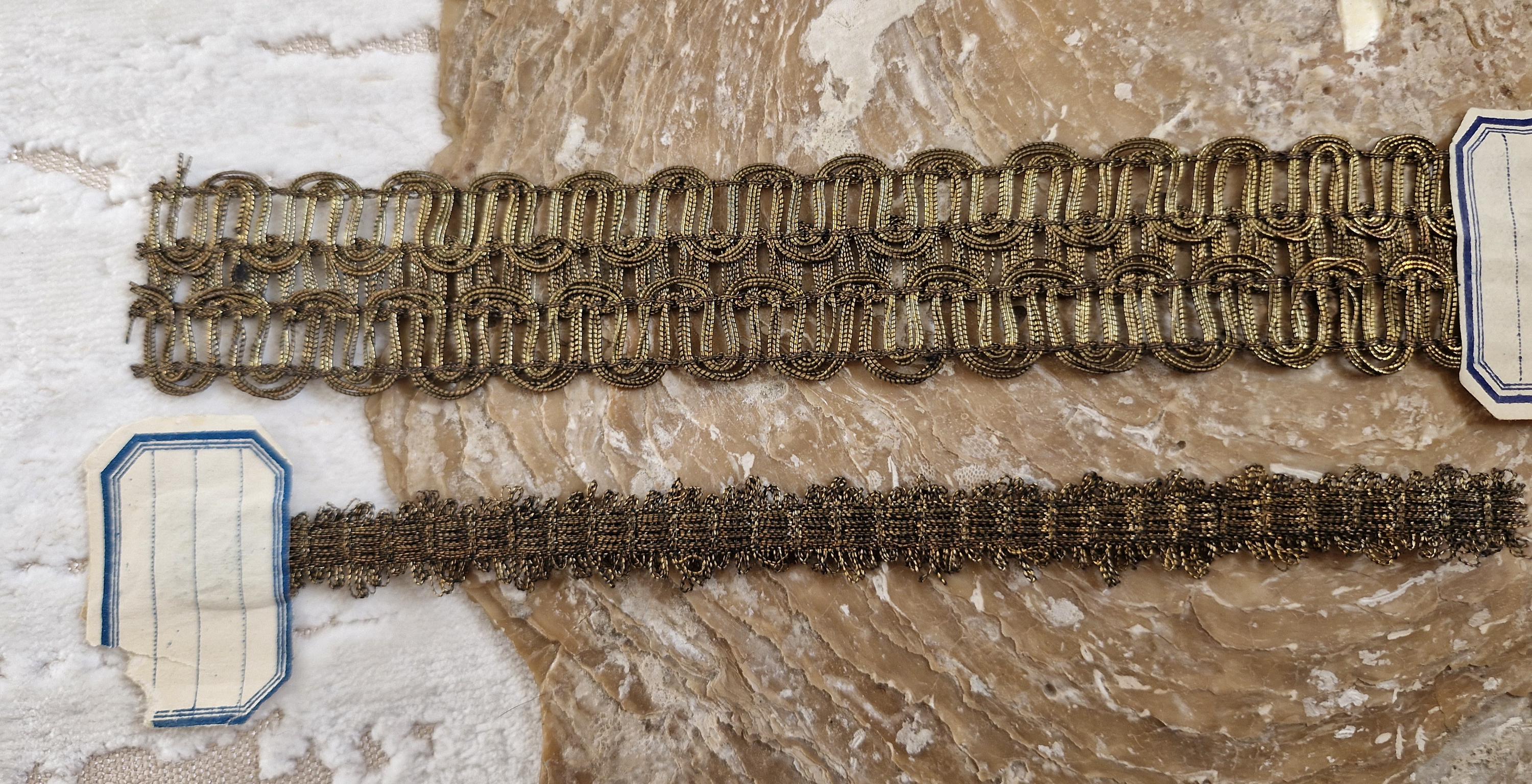 Antique 1920s Gold Metallic Lace Trim~1920s French Metallic Lace Trim ...